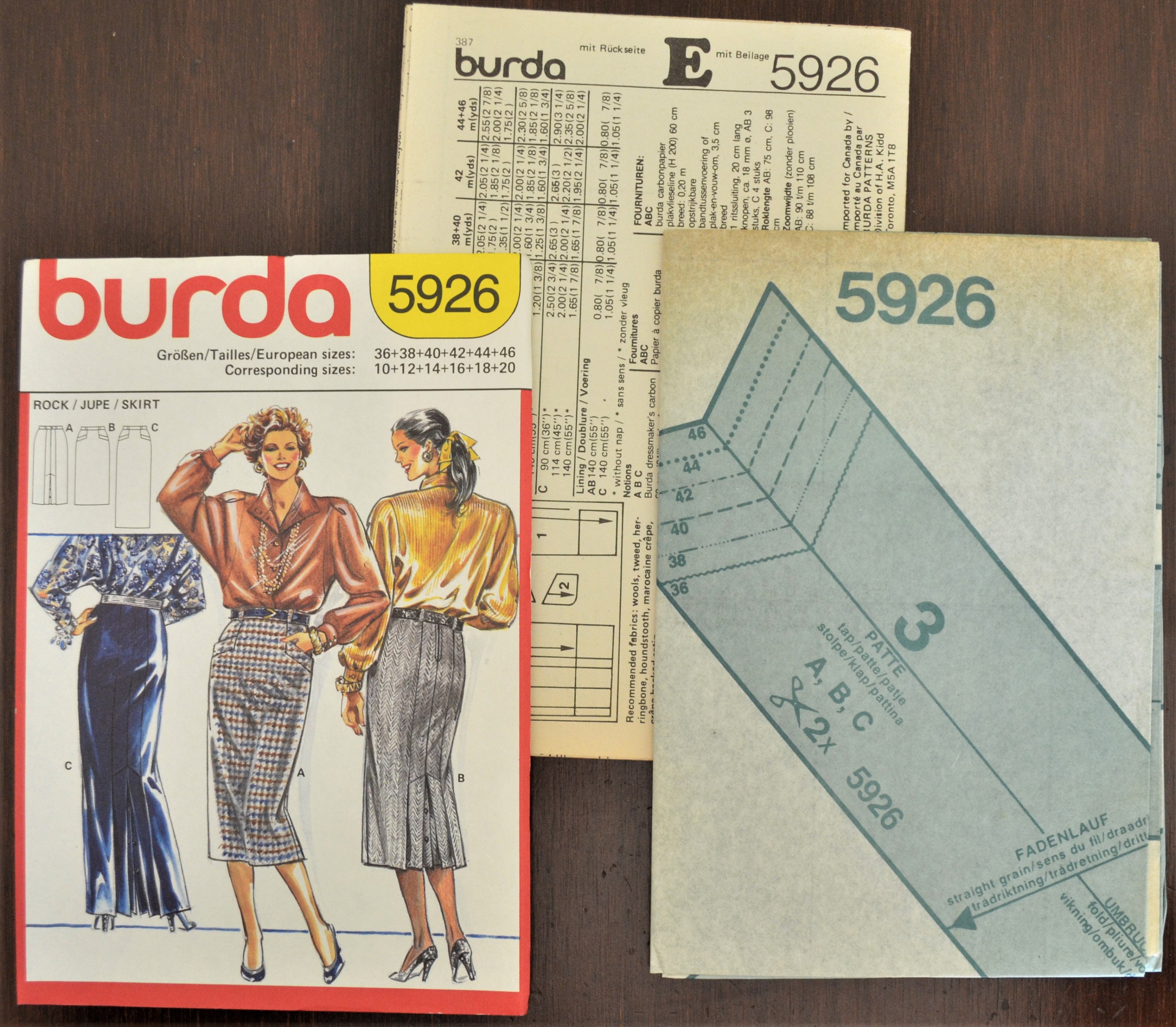 Vintage Sewing Pattern: Burda 5926, Sizes 10 20 - Etsy