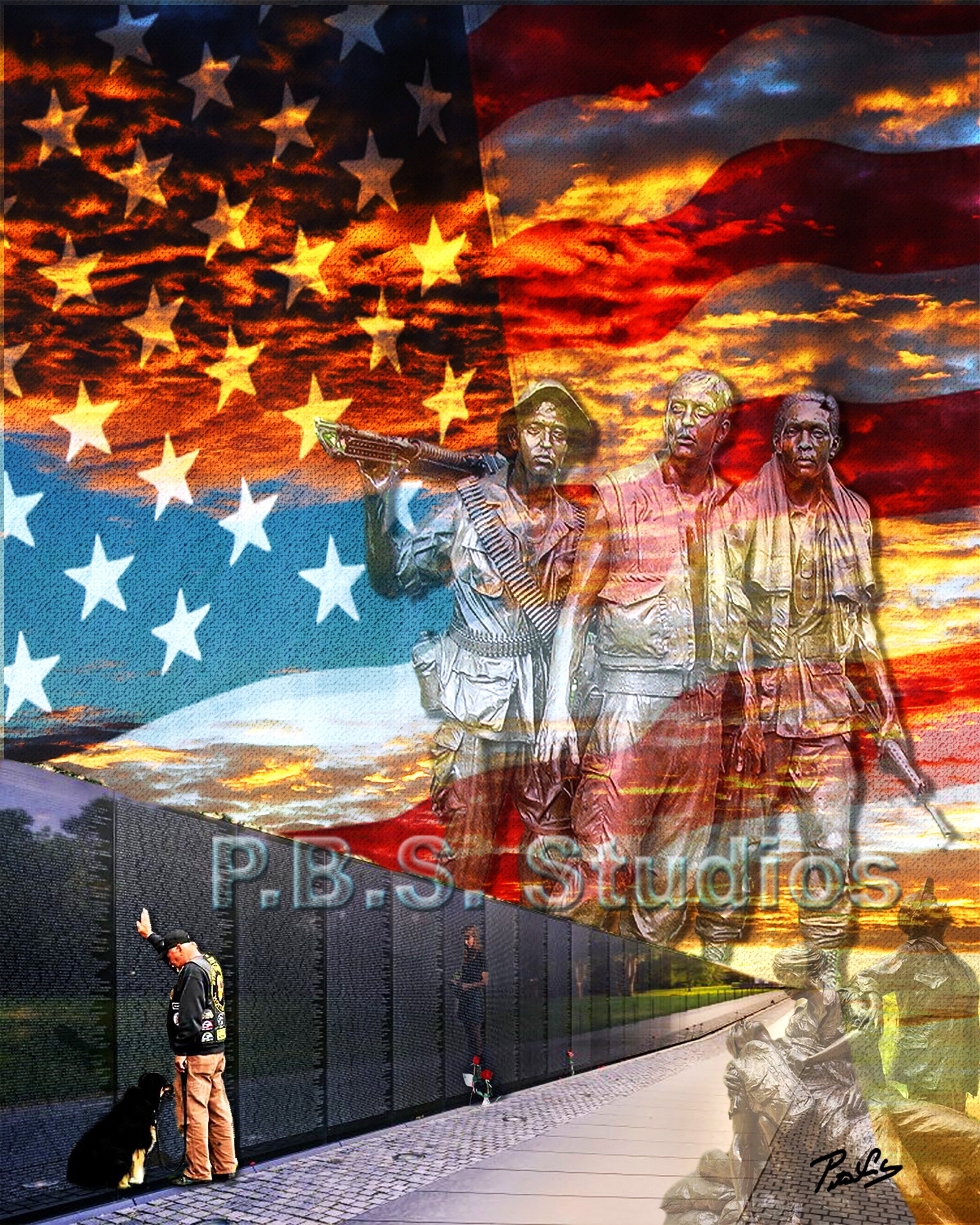 Memorial Day - Digital Photo-painting Print - Matted Digital Painting ...