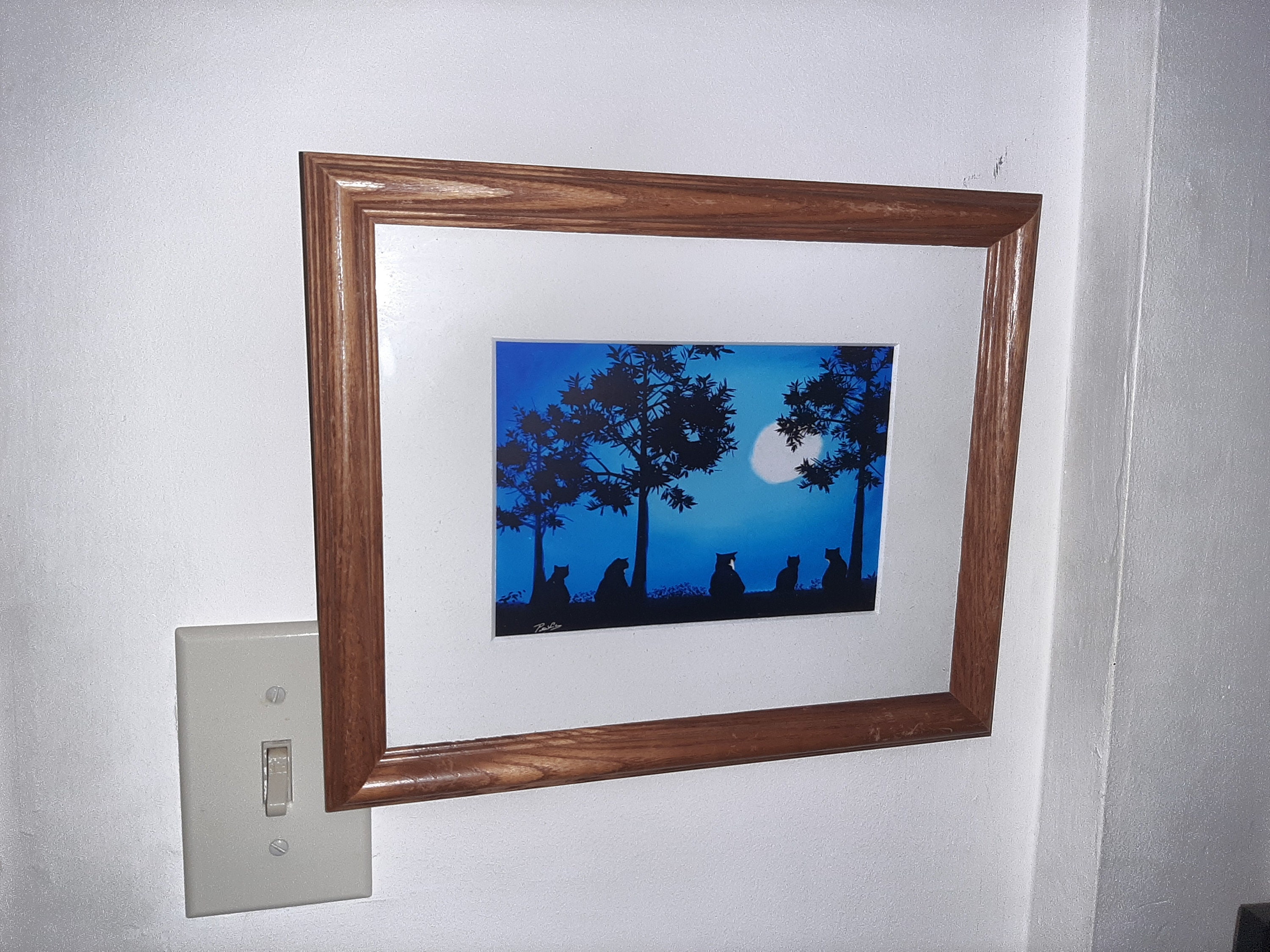 Cats Howling at the Moon - Digital Photo-painting - Matted Digital ...
