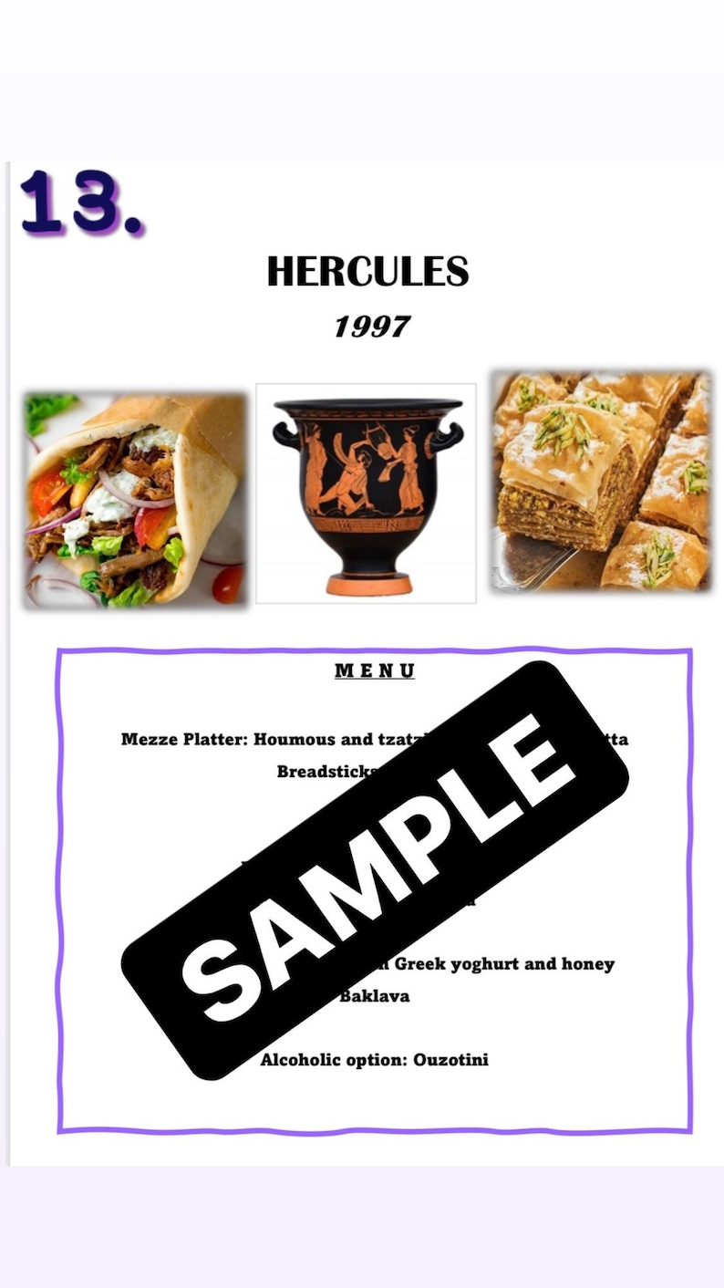 Magical Menu and Movie Night Digital Document || All 24 Cards Included ...