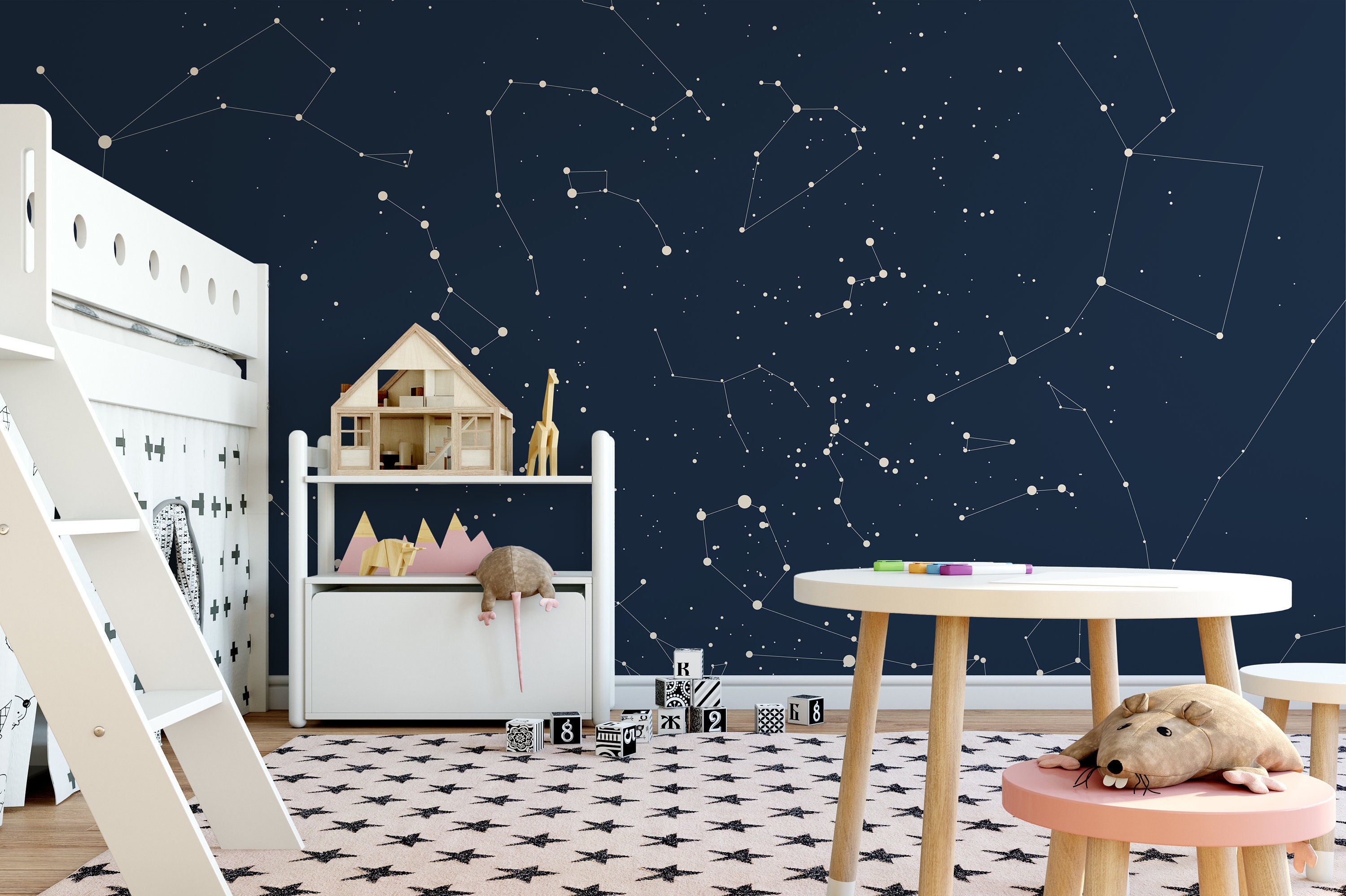 Custom Star Map Constellation Mural Wallpaper Star Map | Etsy