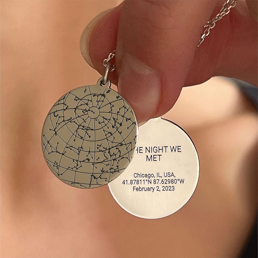 Custom Star Chart Jewelry, Star Map Necklace, Night Sky Gift for Her ...