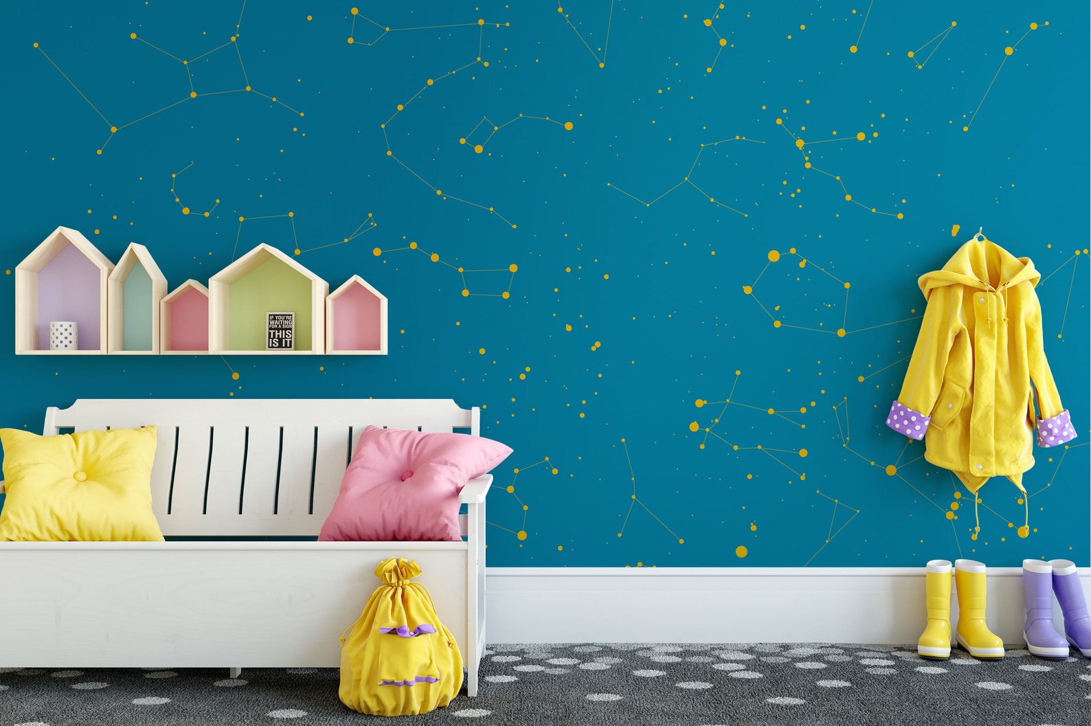 Custom Star Map Constellation Mural Wallpaper Star Map | Etsy