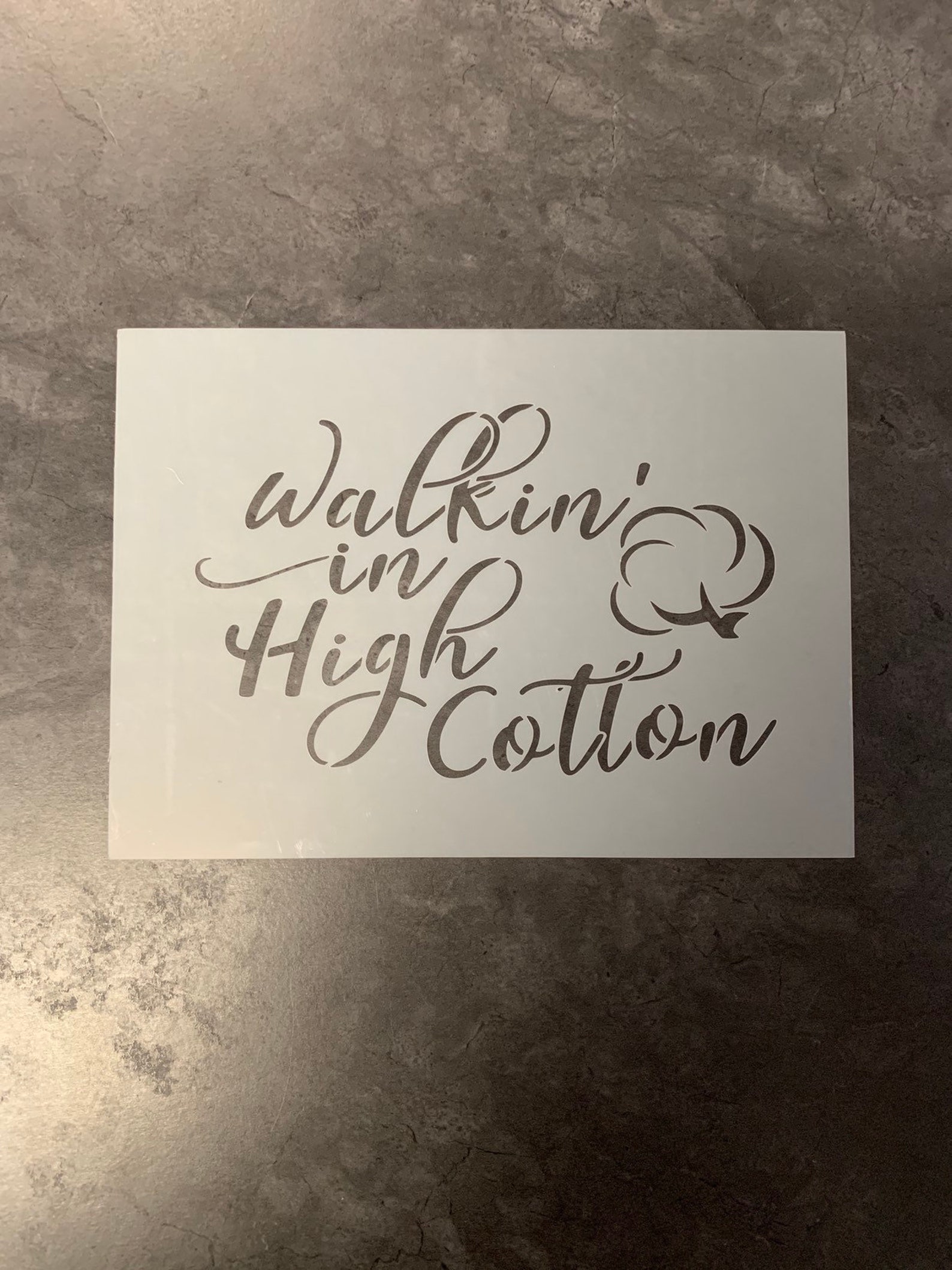 Walkin' in High Cotton Reusable Stencil / Cotton Stencil - Etsy