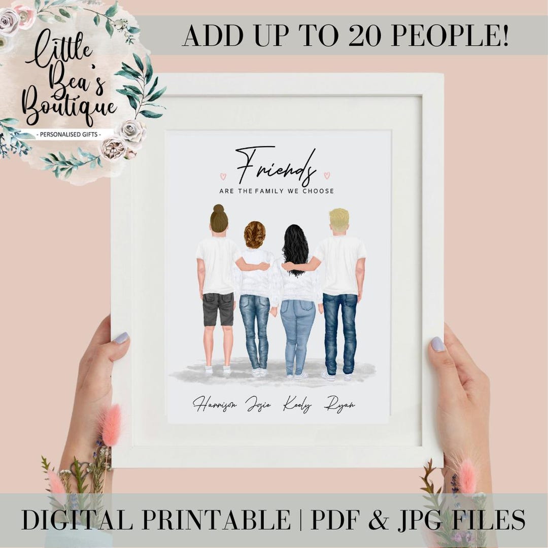 DIGITAL PRINTABLE FRIENDS Portrait Print | Birthday Gift for Best ...