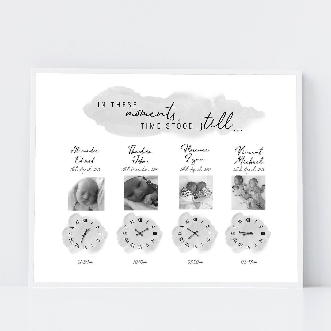New Baby "in This Moment Time Stood Still" Photo Print, Add up to 6 ...