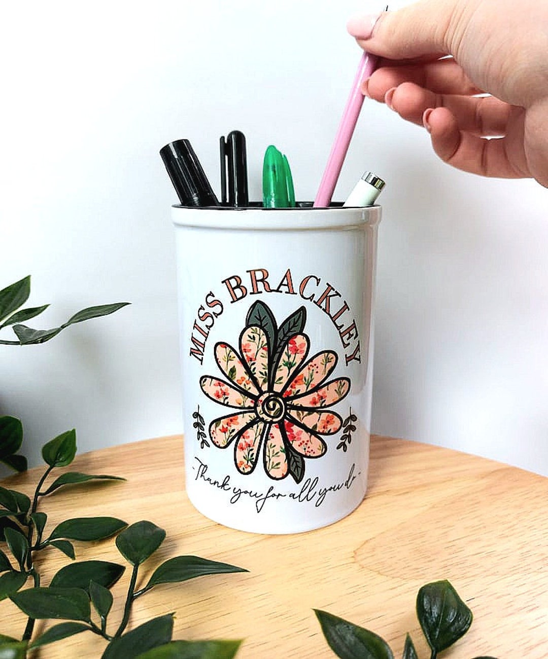 TEACHER CERAMIC PENCIL Pot, Teacher Stationary, Personalised Teacher ...