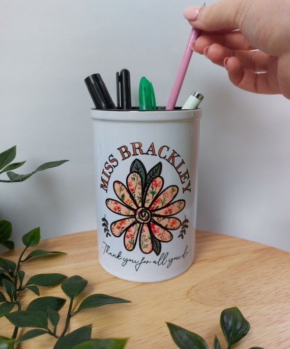TEACHER CERAMIC PENCIL Pot Teacher Stationary Personalised - Etsy