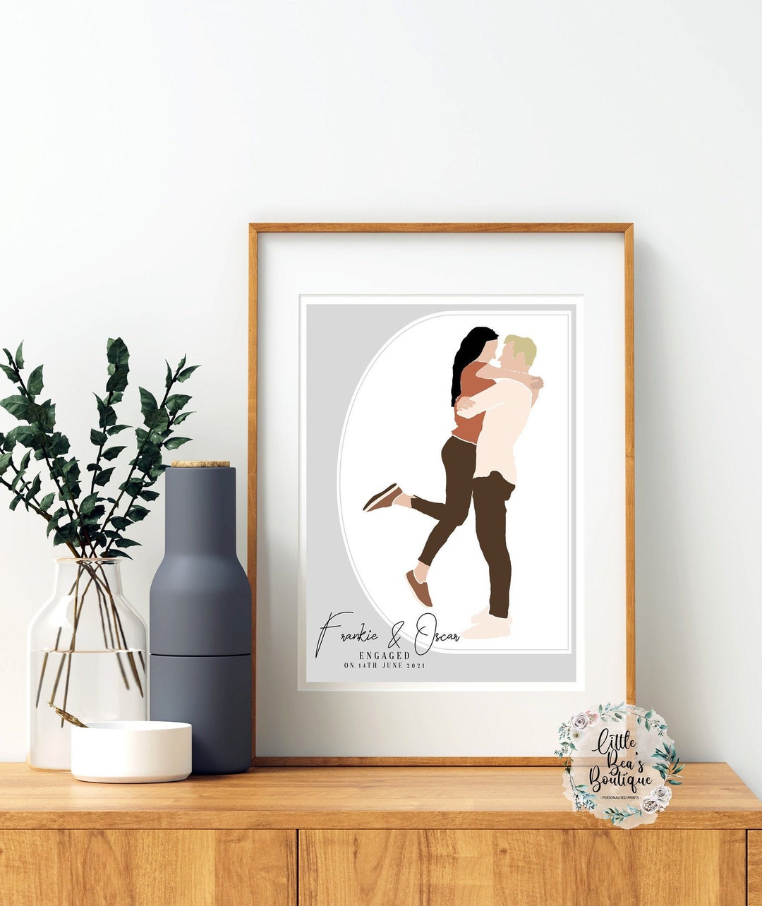 CUSTOMISED ENGAGEMENT PRINT, Engagement Gift, Engagement Present ...