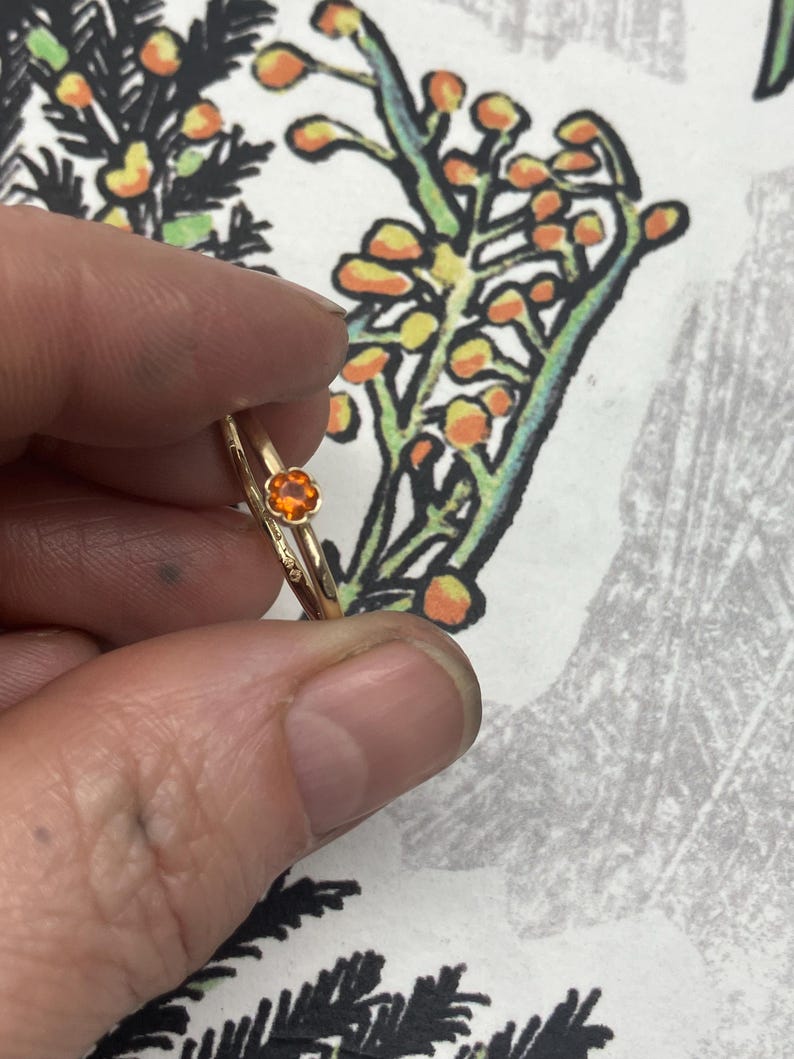 Orange Fire Opal Flower Set in 9ct Yellow Gold - Etsy