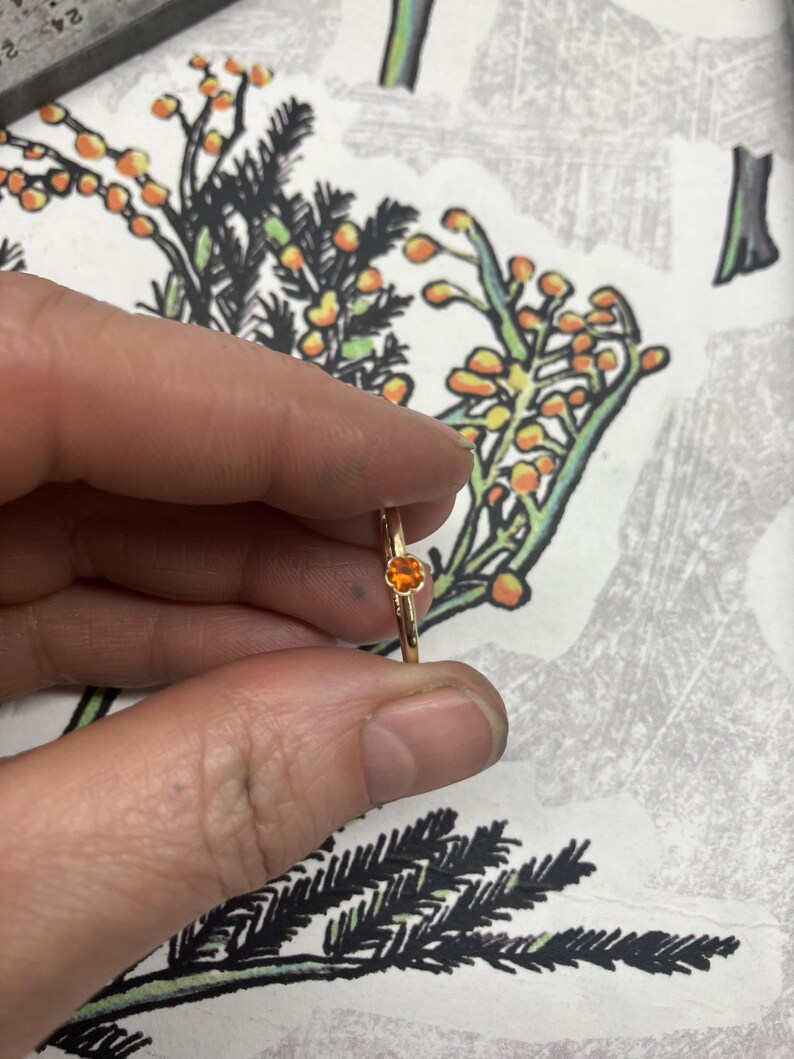 Orange Fire Opal Flower Set in 9ct Yellow Gold - Etsy