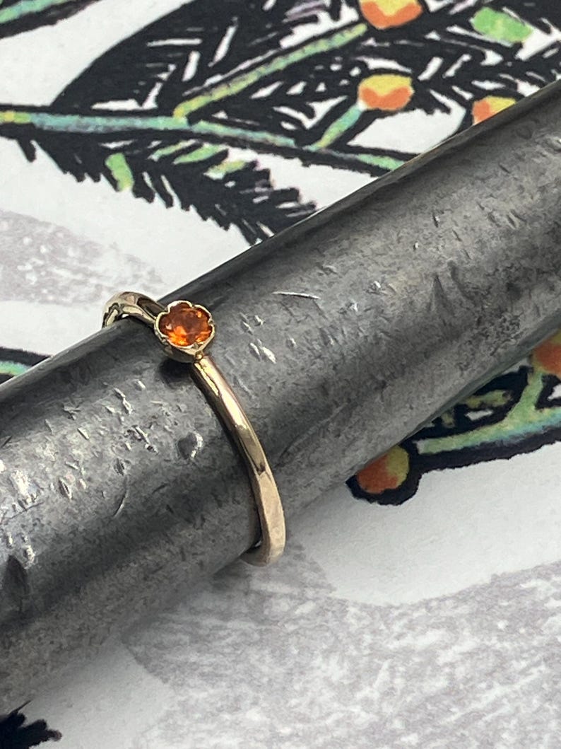 Orange Fire Opal Flower Set in 9ct Yellow Gold - Etsy