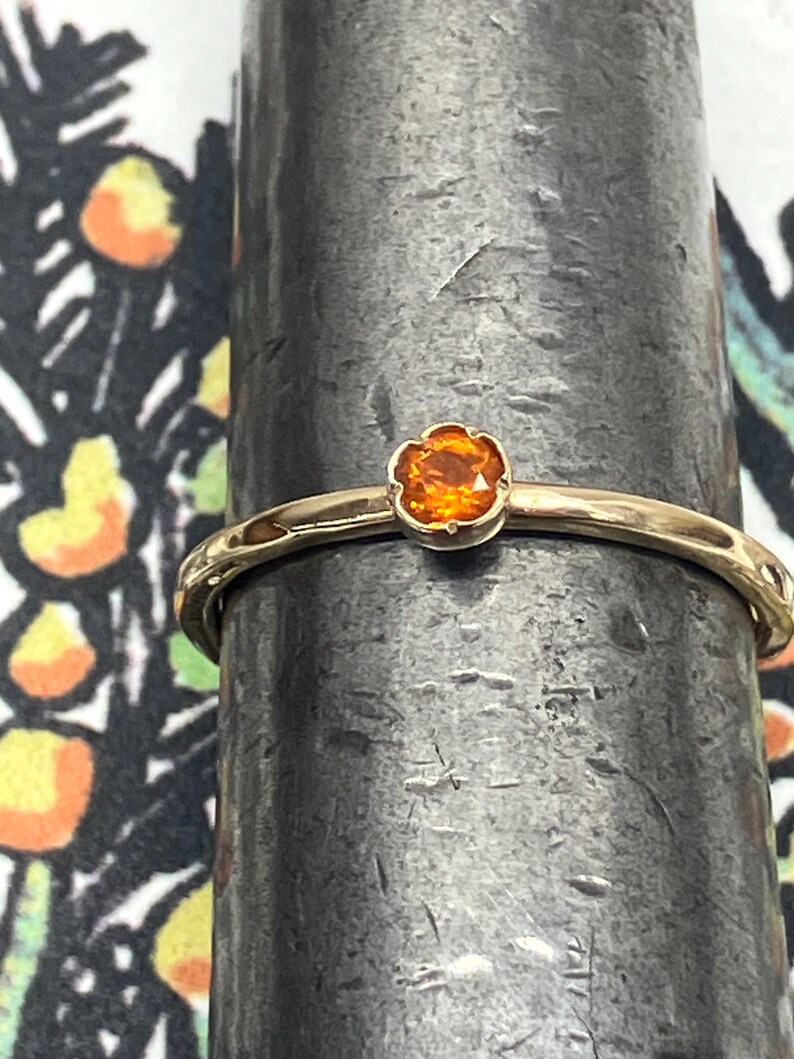 Orange Fire Opal Flower Set in 9ct Yellow Gold - Etsy