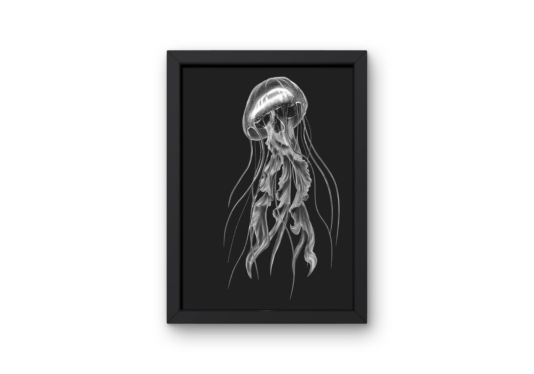 Jellyfish Skull Octopus Handmade Bathroom Decor Screenprint on ...