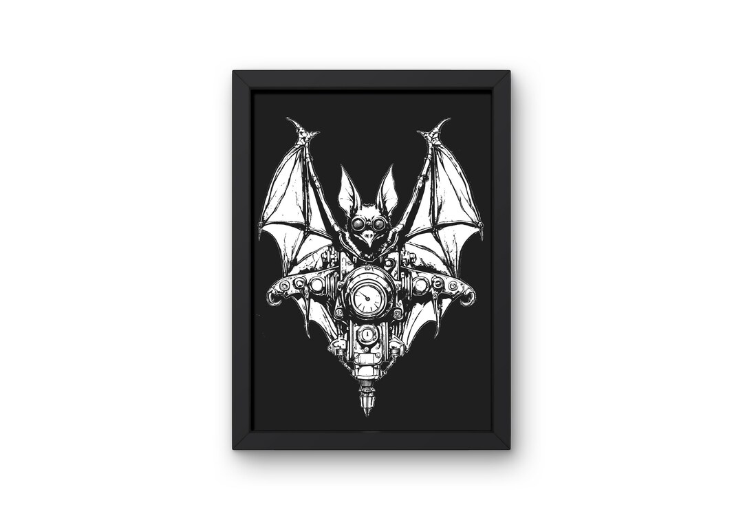 Mechanical Bat - Steampunk Bat - Steampunk - Art Print Din A4 Cardboard ...