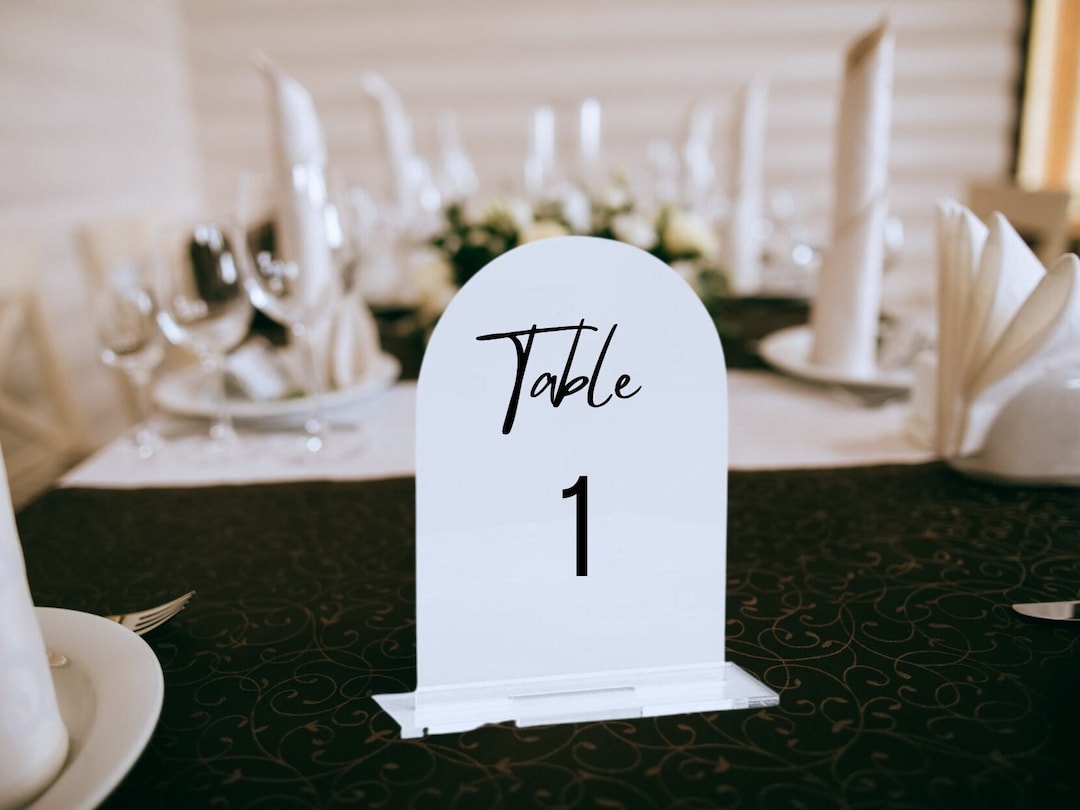 Arched Plexiglass Table Numbers - Etsy