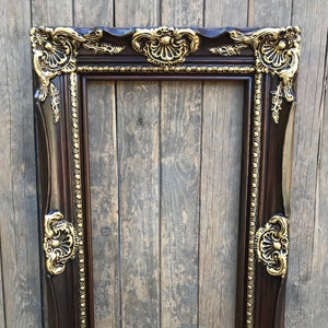 Classic Colonial Style Wood Picture Frame, Dark Walnut ,ornate Frame ...