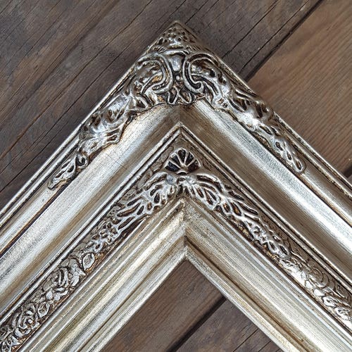 Silver Leaf Wood Picture Frame Ornate Frame Botanical | Etsy