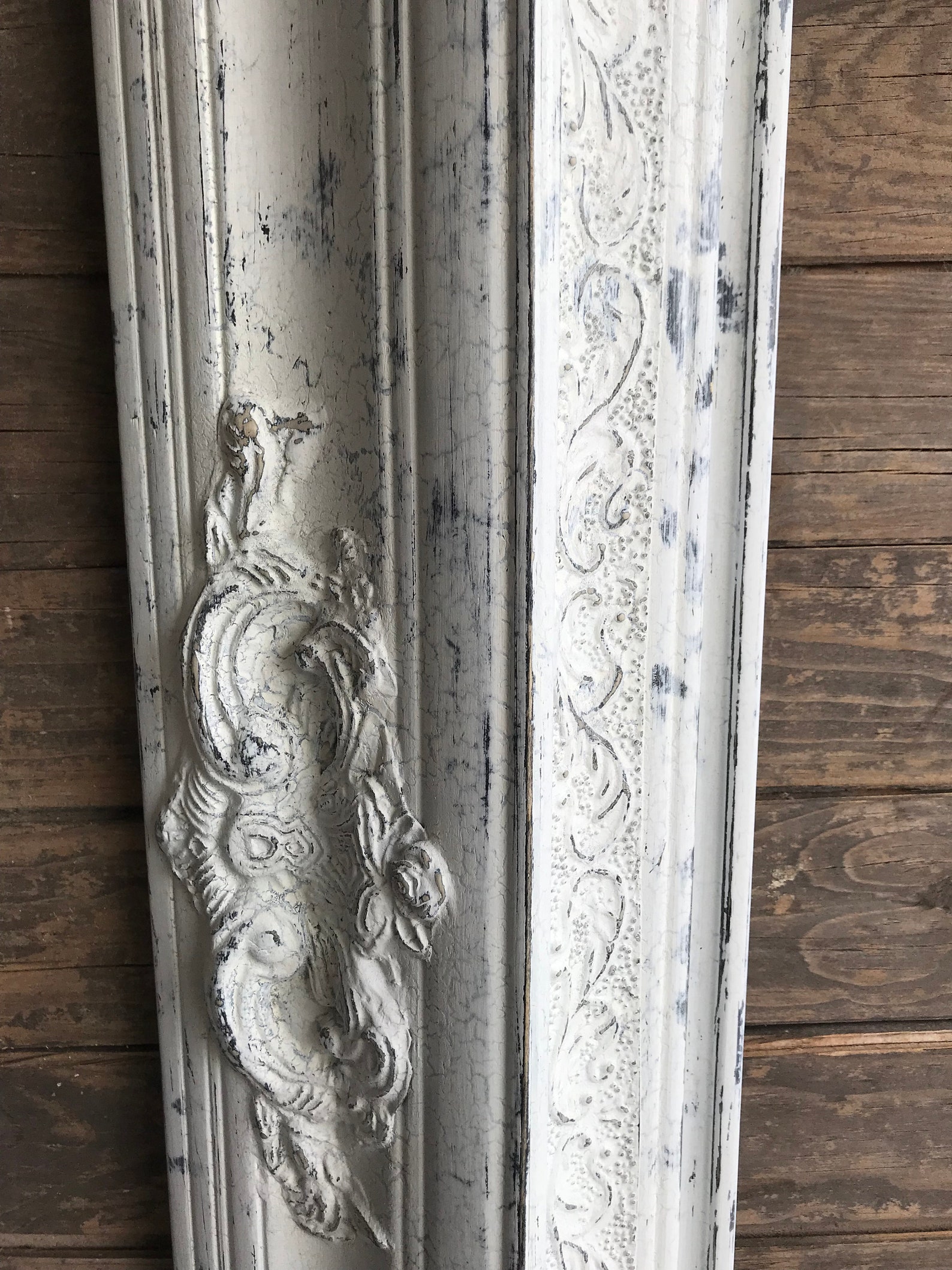 Baroque Shabby Chic Style Wood Framedistressed White | Etsy
