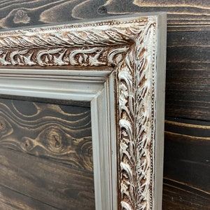 Silver Leaf Wood Picture Frame, Ornate Frame, Botanical Pattern ...