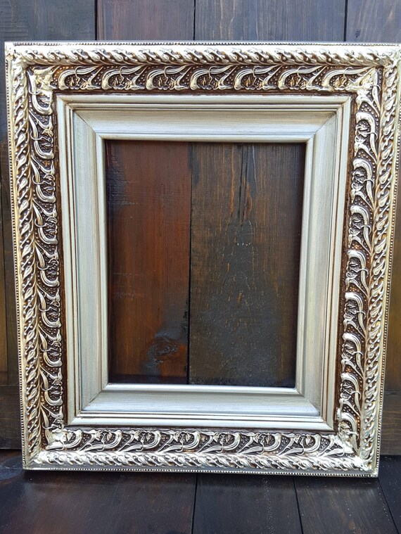 Silver Leaf Wood Picture Frame Ornate Frame Botanical | Etsy