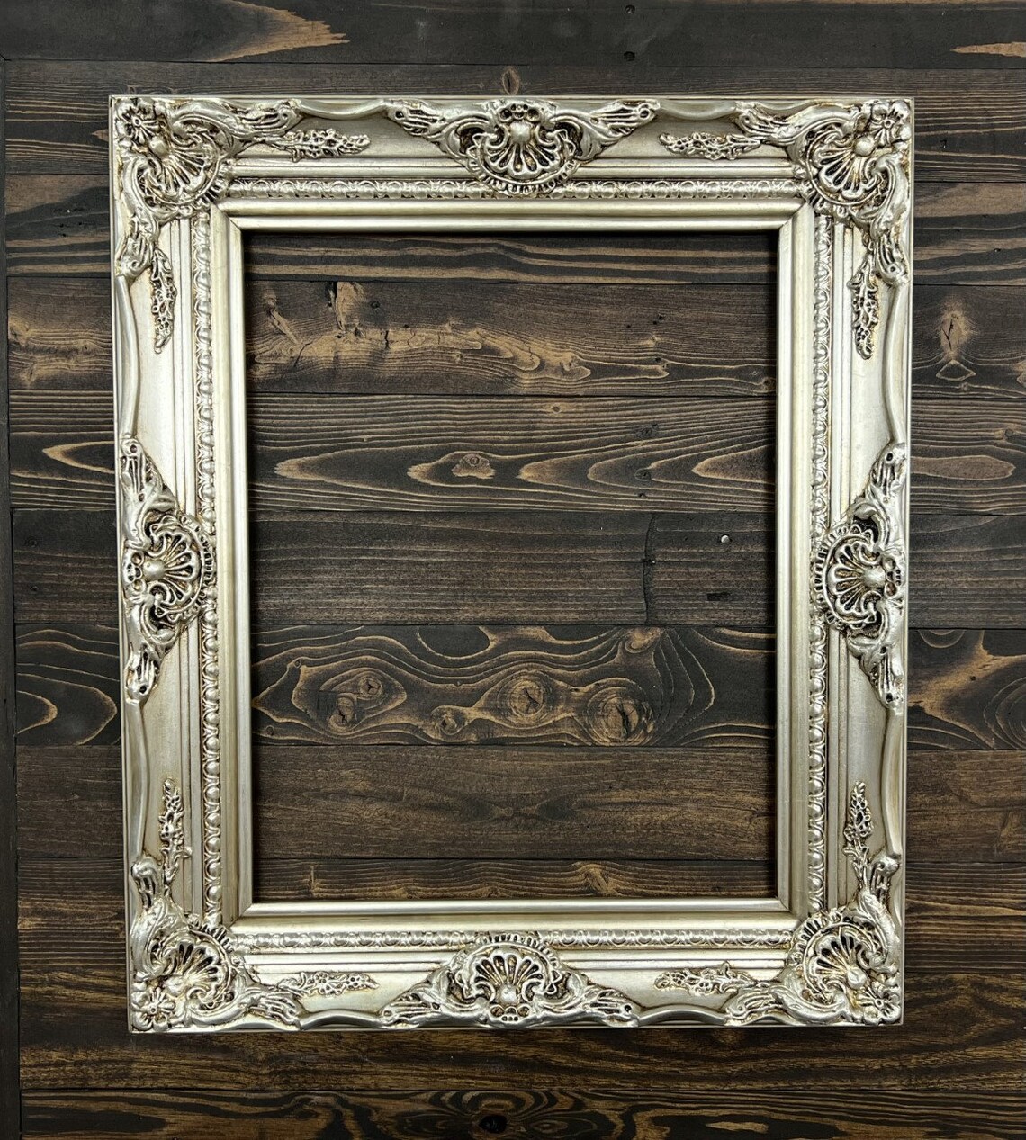Classic Colonial Style Wood Picture Frame Silver Leaf - Etsy