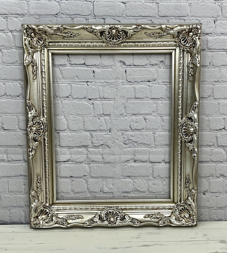 Classic Colonial Style Wood Picture Frame Silver Leaf | Etsy