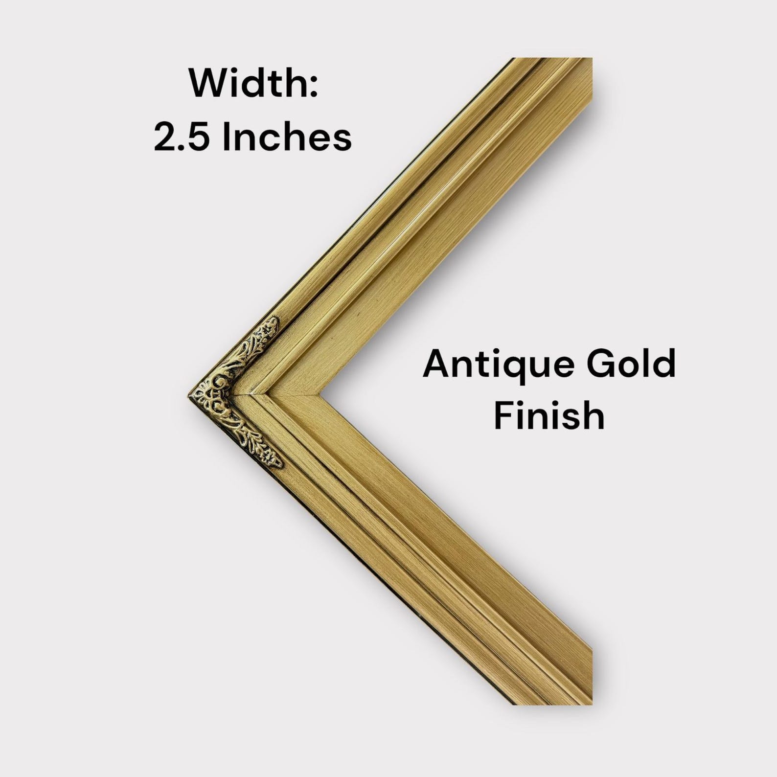 55, 65, & 75 Inch Hisense Canvas TV Ornate Frame, Antique Gold Finish ...
