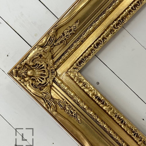 Baroque Style Frame Antique Gold Canvas Frame Photo Picture - Etsy