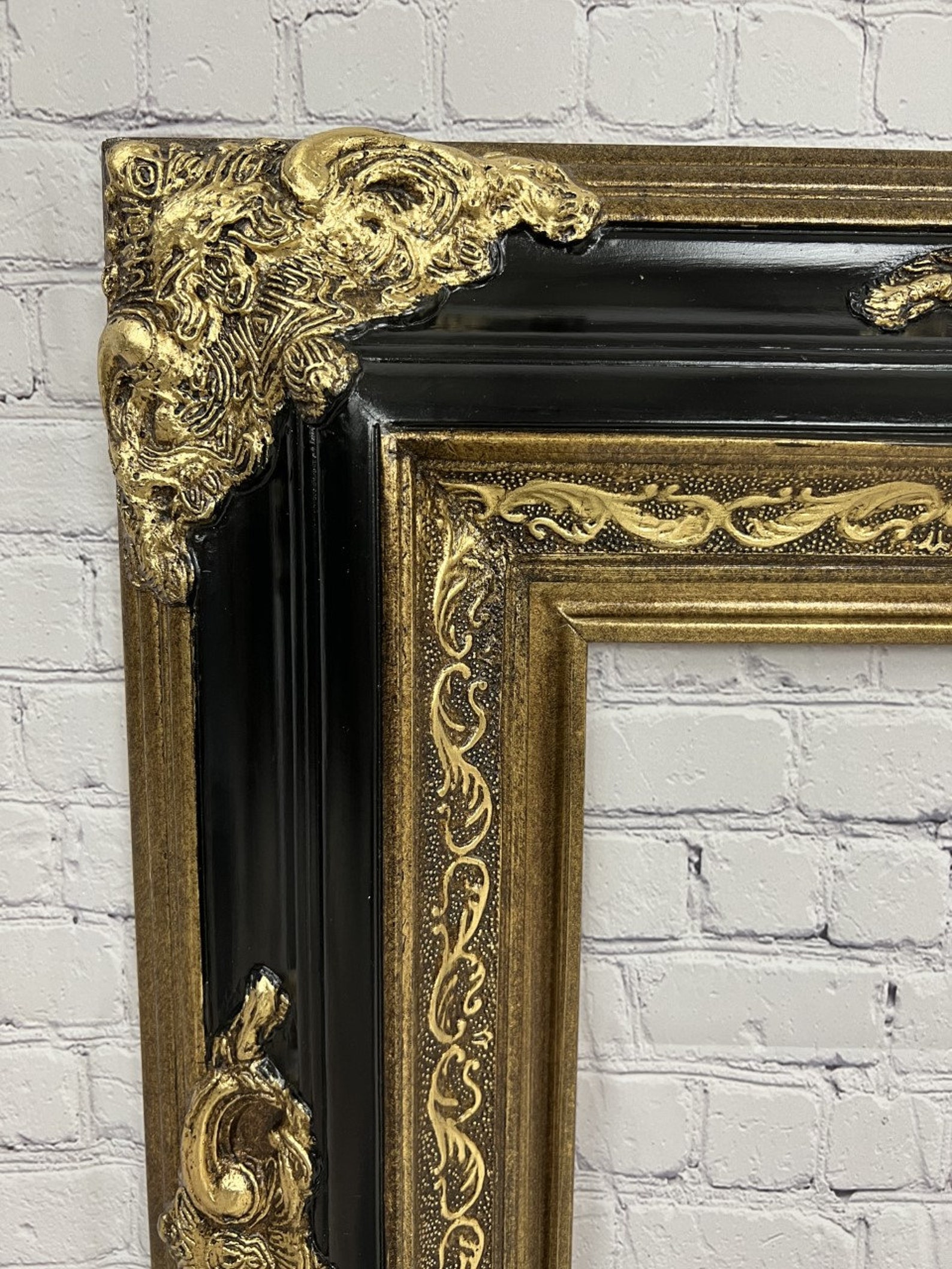 Baroque Colonial Style Frame Antique Goldblack Frameornate - Etsy