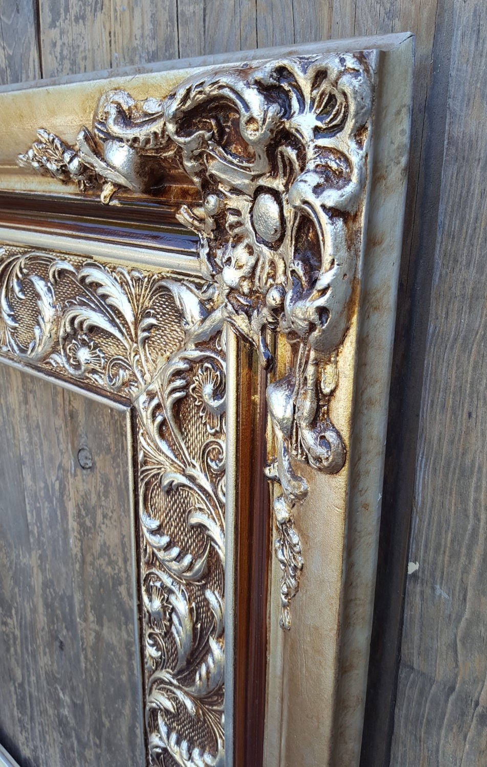 Baroque Style Frame Antique Silver Wedding Framecolonial - Etsy