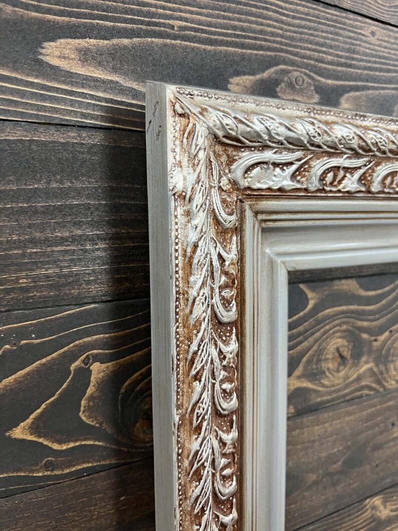 Silver Leaf Wood Picture Frame Ornate Frame Botanical - Etsy