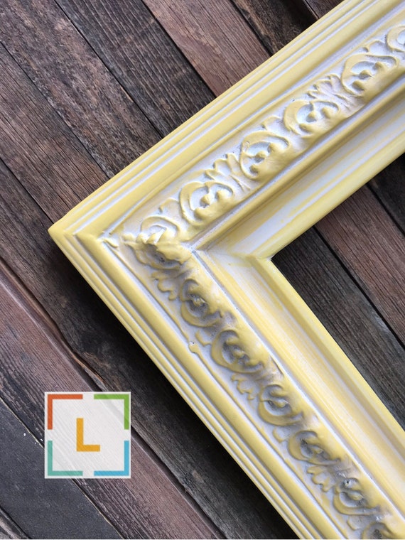 Shabby Custom wood frame with compo ornate trim. Distressed | Etsy