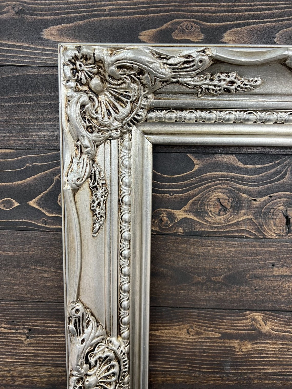 Classic Colonial Style Wood Picture Frame Silver Leaf - Etsy