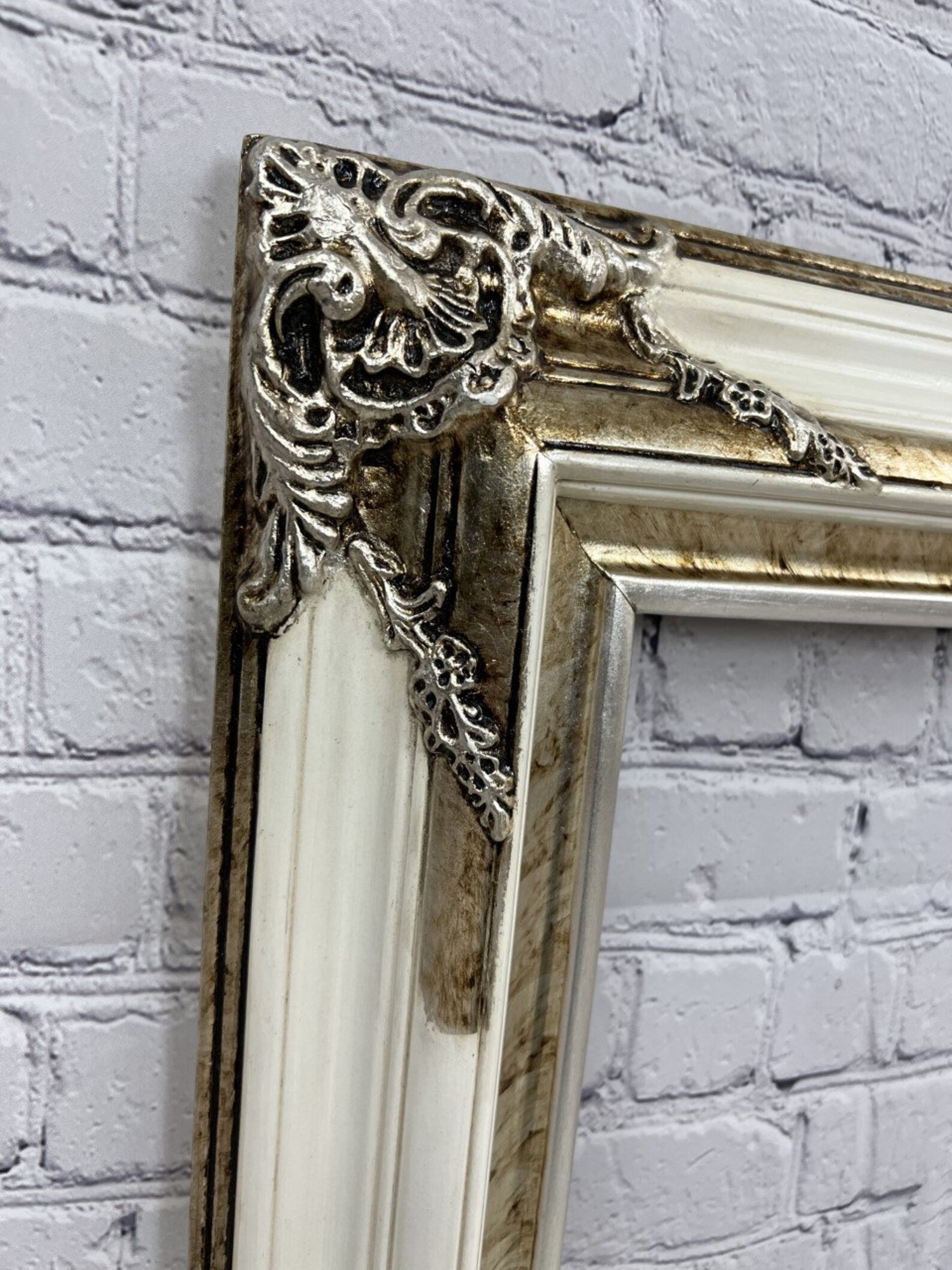 Classic Ornate Wood Frame White Frame Silver Leaf | Etsy