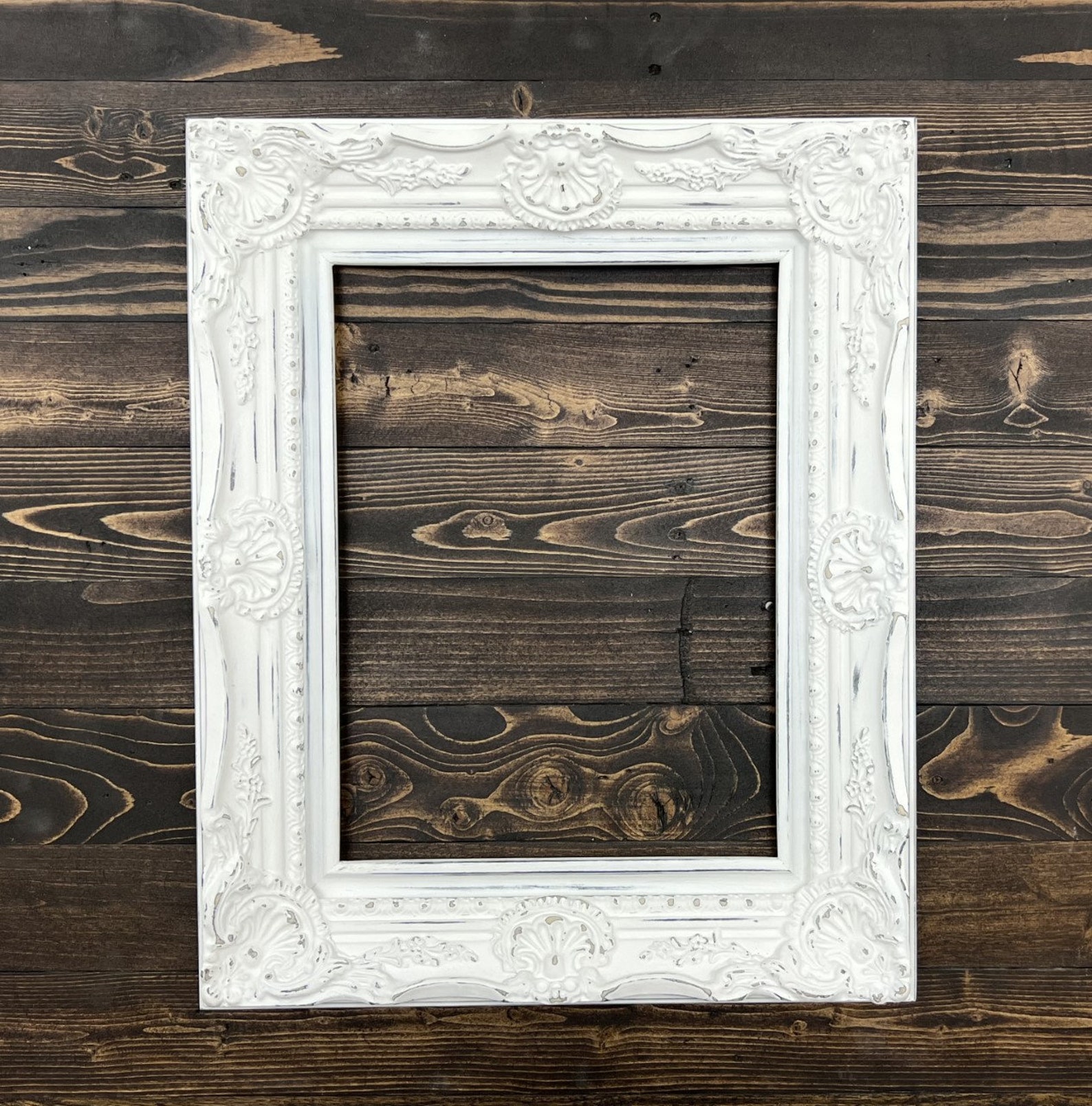 Classic Colonial Style Wood Picture Frame,distressed White Frame ...
