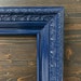 Classic Wood Picture Frame, BLUE Ornate Frame, Floral Details, Antique ...