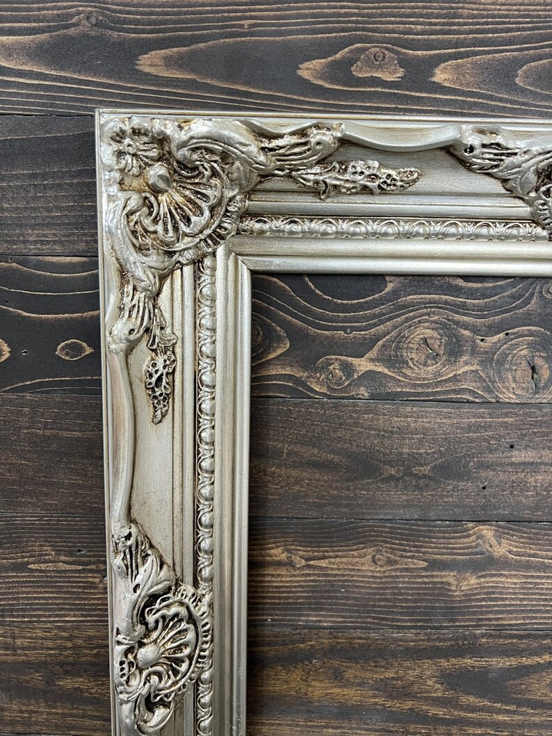 Classic Colonial Style Wood Picture Frame Silver Leaf - Etsy