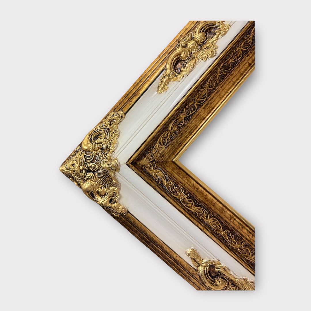 Baroque Colonial Style Frame, Antique Gold,ivory Frame,ornate Wood ...