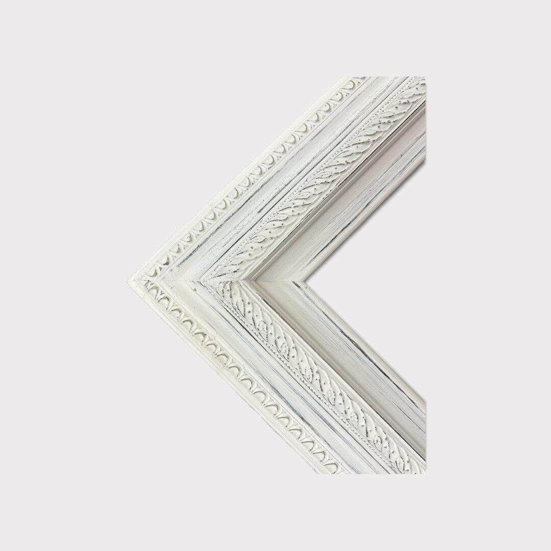 Distressed White Picture Frame, Vintage Picture Frame, Antique Style ...