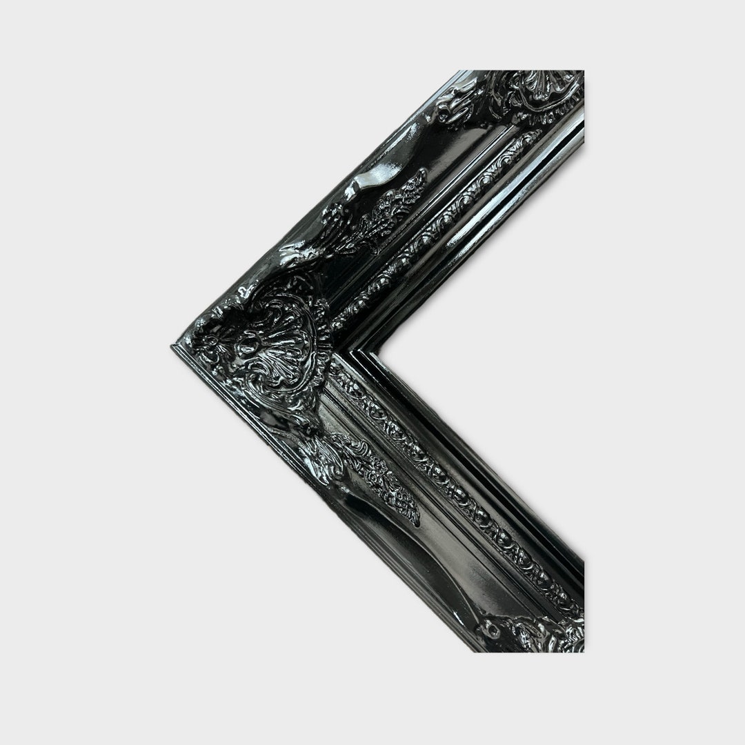 Classic Colonial Style Wood Picture Frame, HIGH GLOSS BLACK, Vintage ...