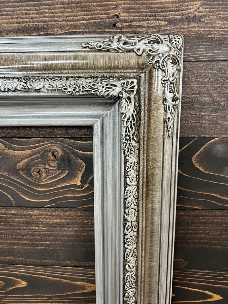 Traditional Compo Ornate Wood Frame Silver Frame Wood - Etsy
