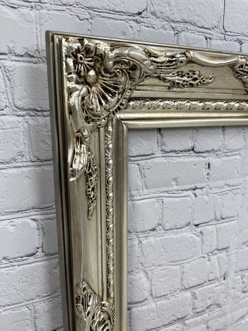 Classic Colonial Style Wood Picture Frame Silver Leaf | Etsy