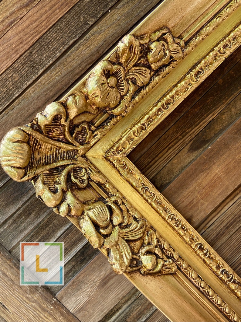 Old World Style Picture Frame Ornate Wood picture frameGold | Etsy