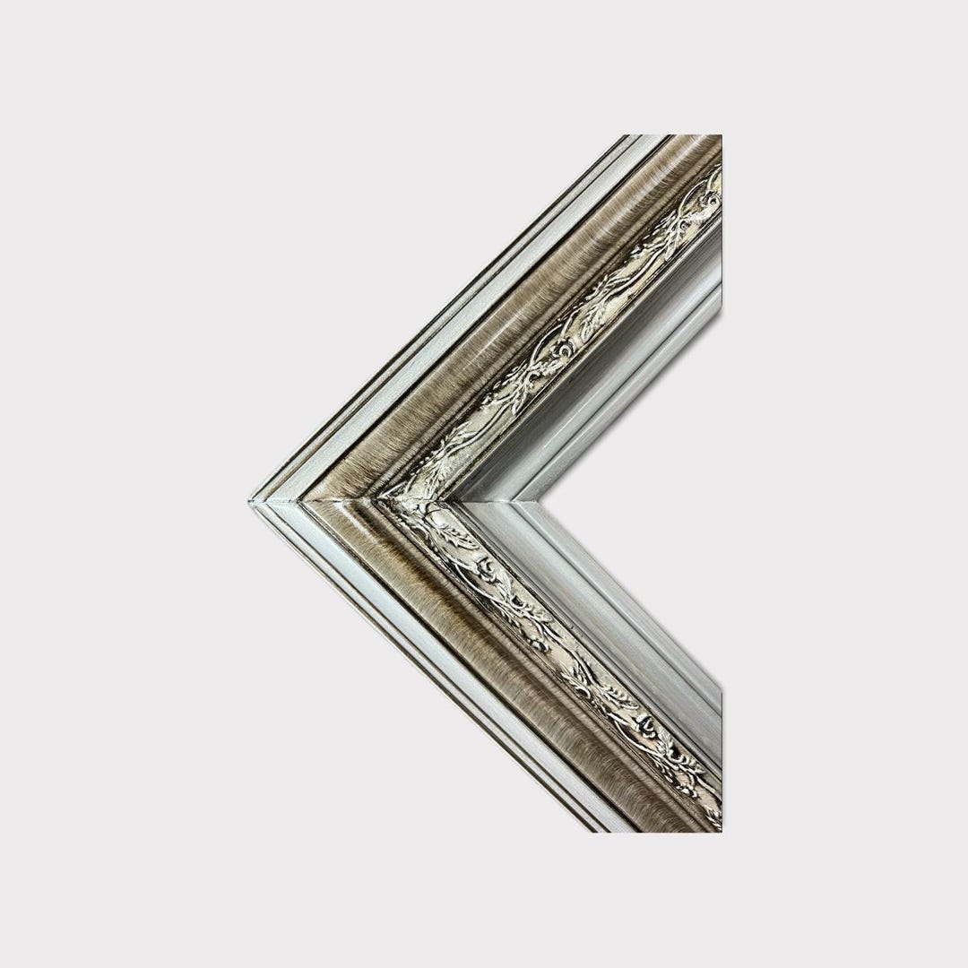 Classic Style Wood Picture Frame, BRUSHED SILVER, Silver Leaf Frame ...
