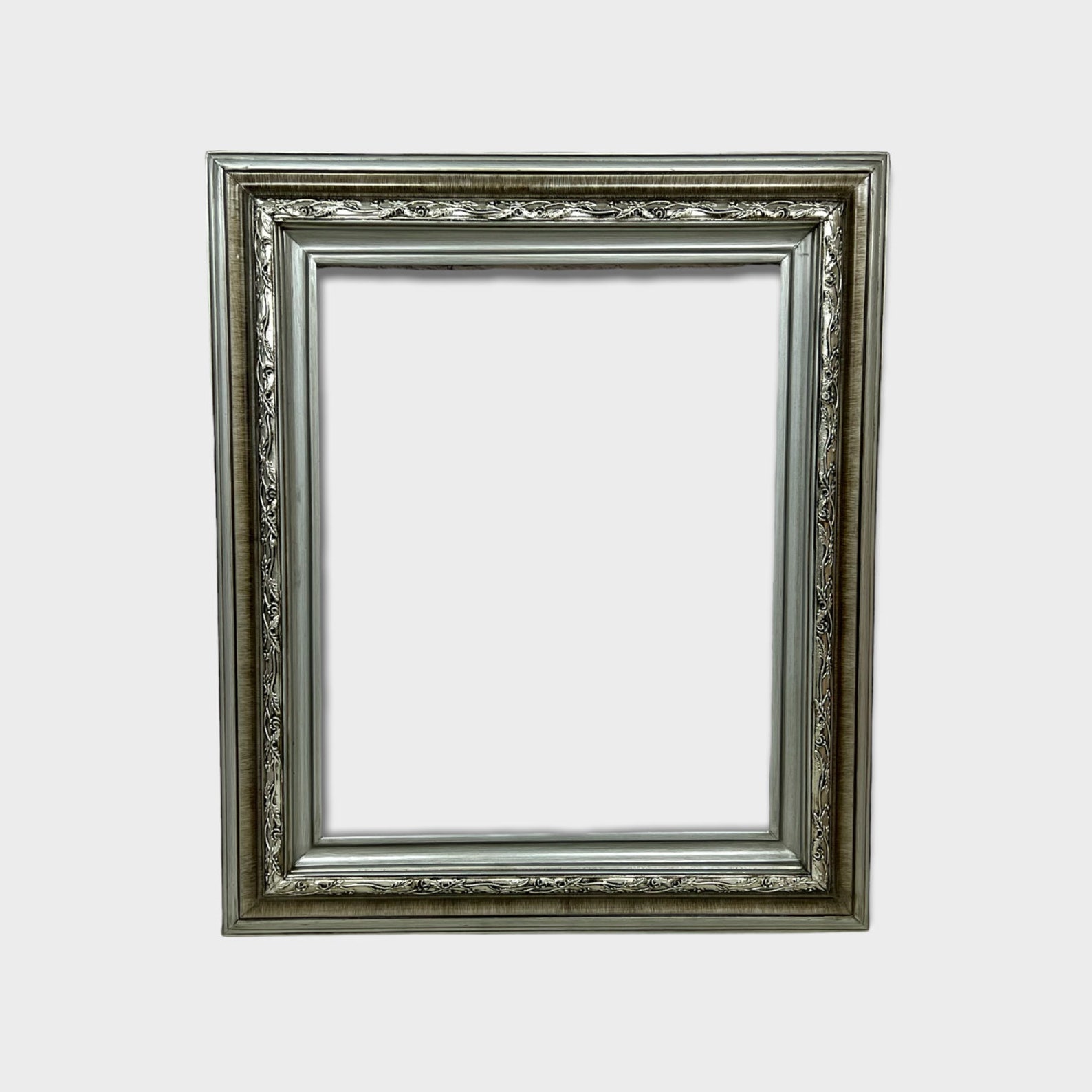 Classic Style Wood Picture Frame Brushed Silver Silver Leaf - Etsy