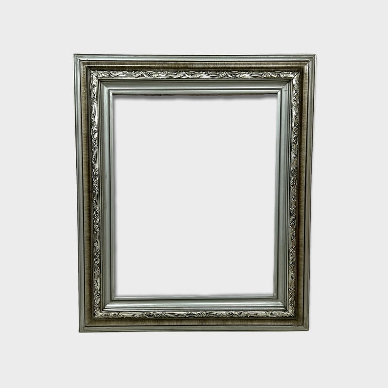 Classic Style Wood Picture Frame Brushed Silver Silver Leaf - Etsy