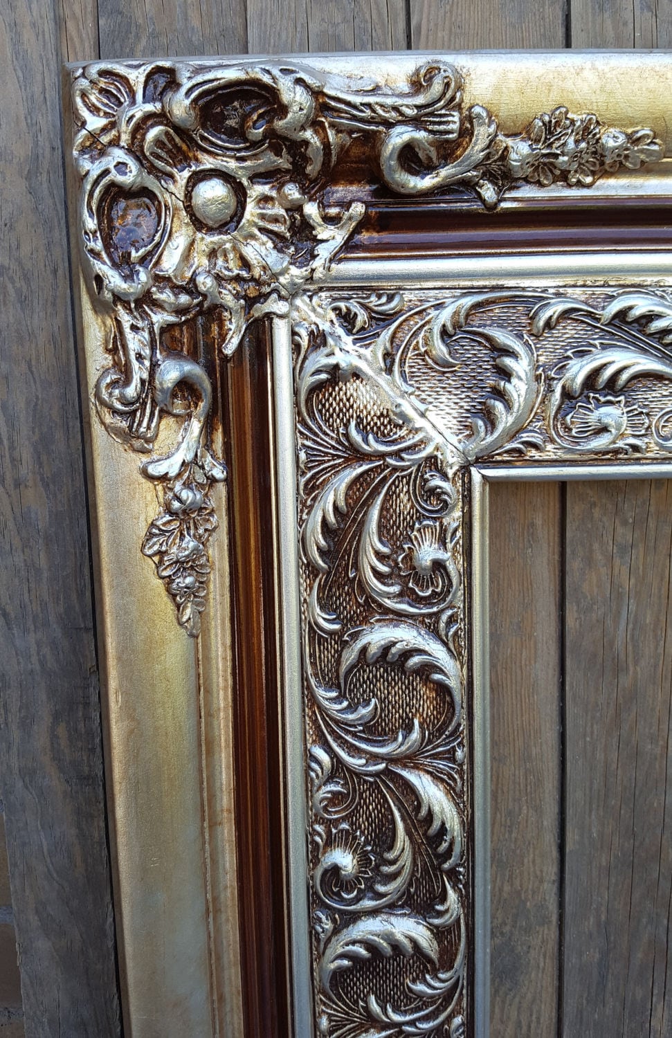 Baroque Style Frame Antique Silver Wedding Framecolonial - Etsy