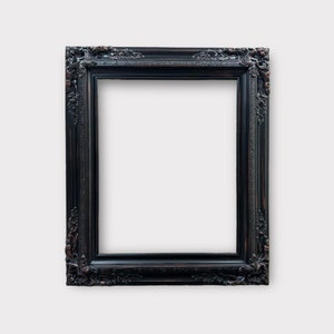 Traditional Compo XL Ornate Corners Wood Frame, Distressed BLACK ...