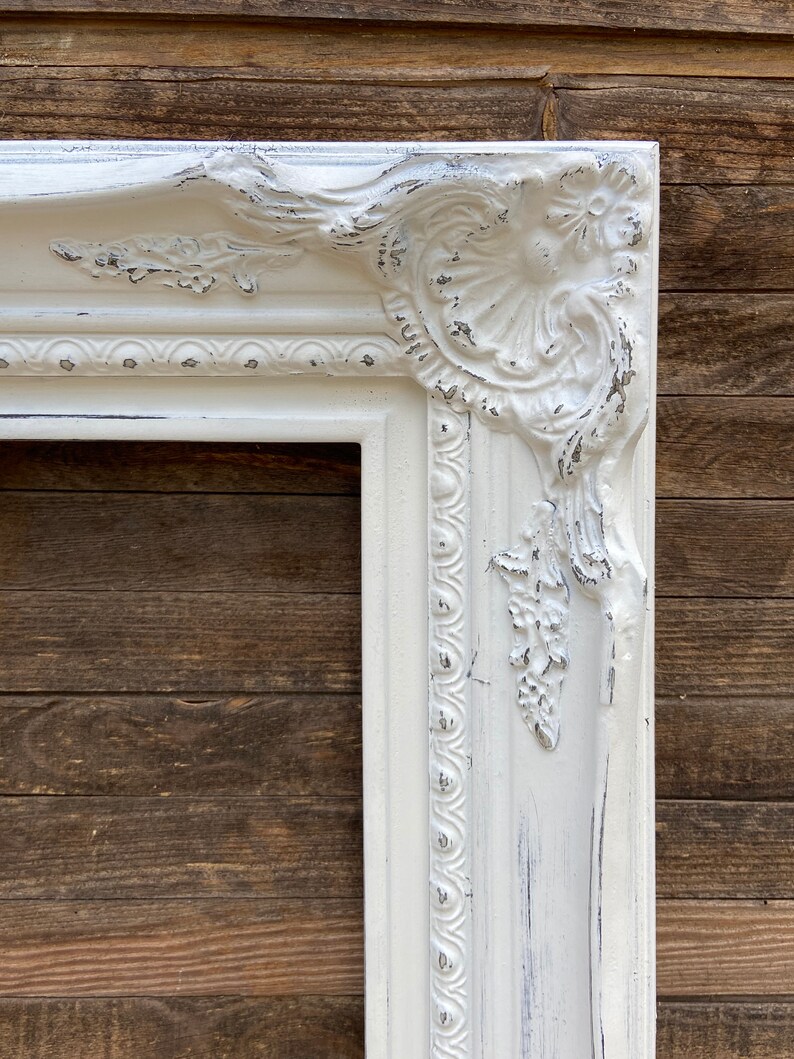 Classic Colonial Style Wood Picture FrameDistressed White | Etsy